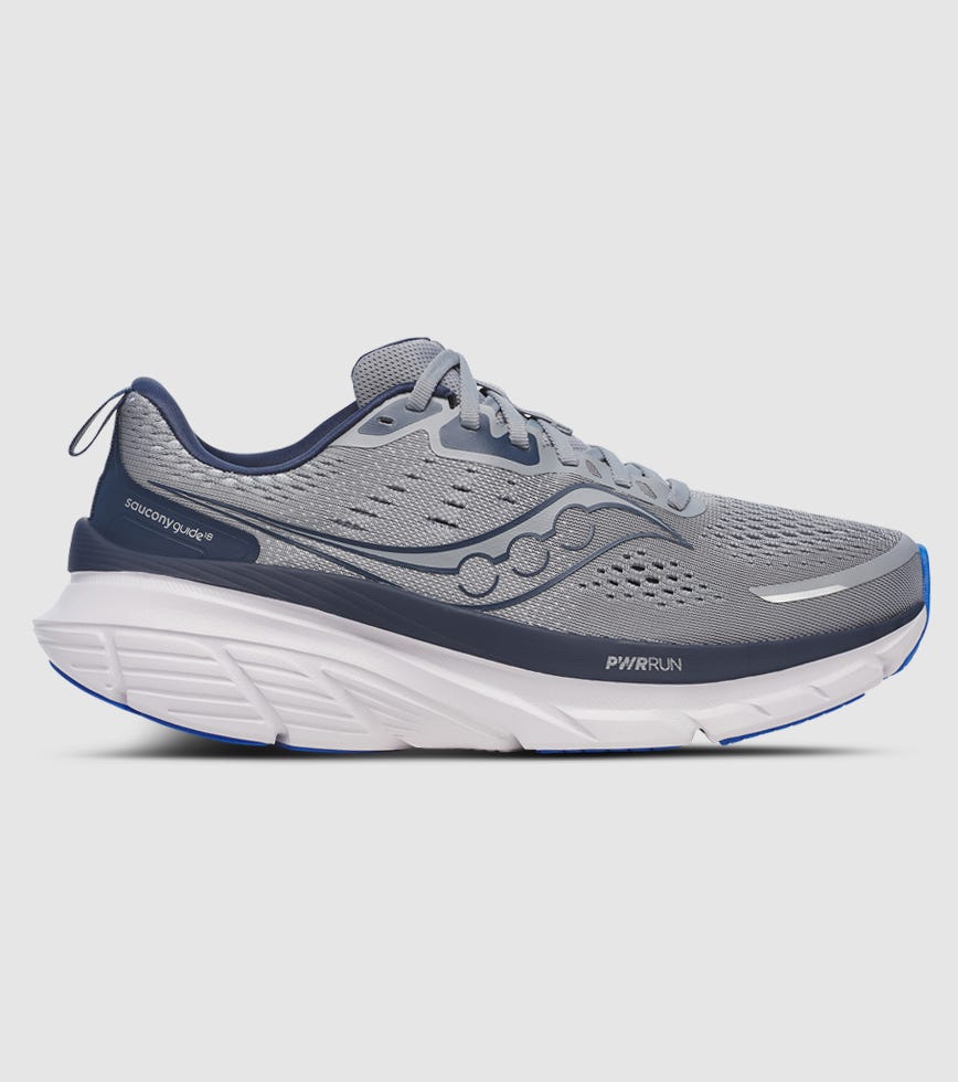 SAUCONY GUIDE 18 (2E WIDE) MENS FLINT NAVY | The Athlete's Foot