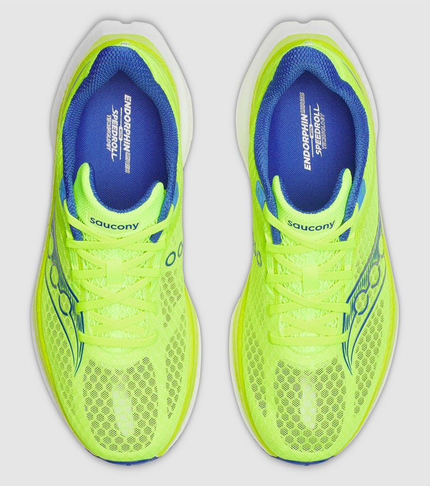 SAUCONY ENDORPHIN SPEED 5 MENS CITRON LAPIS | The Athlete's Foot