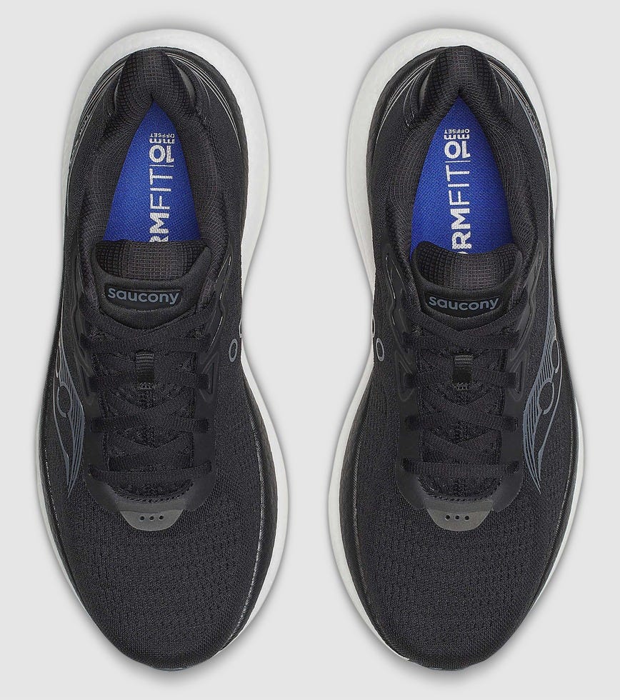 SAUCONY TRIUMPH 23 (2E WIDE) MENS BLACK WHITE | The Athlete's Foot
