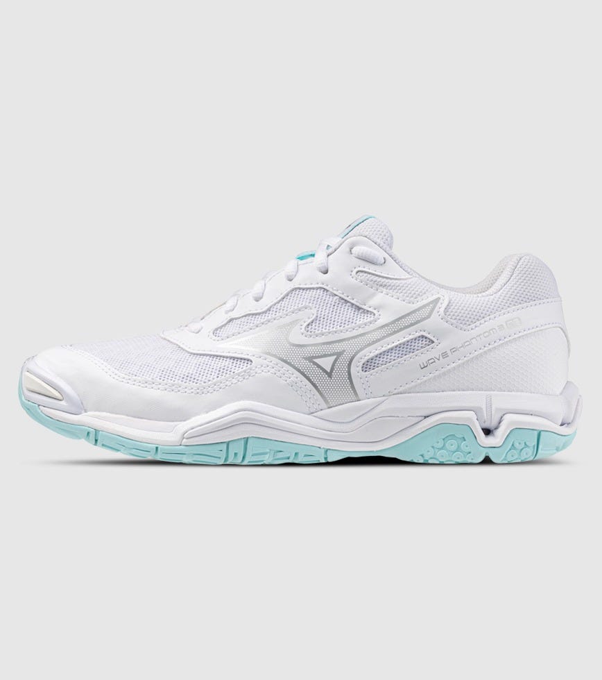 MIZUNO WAVE PHANTOM 3 WOMENS NETBALL SHOES WHITE BLUE TINT | The ...