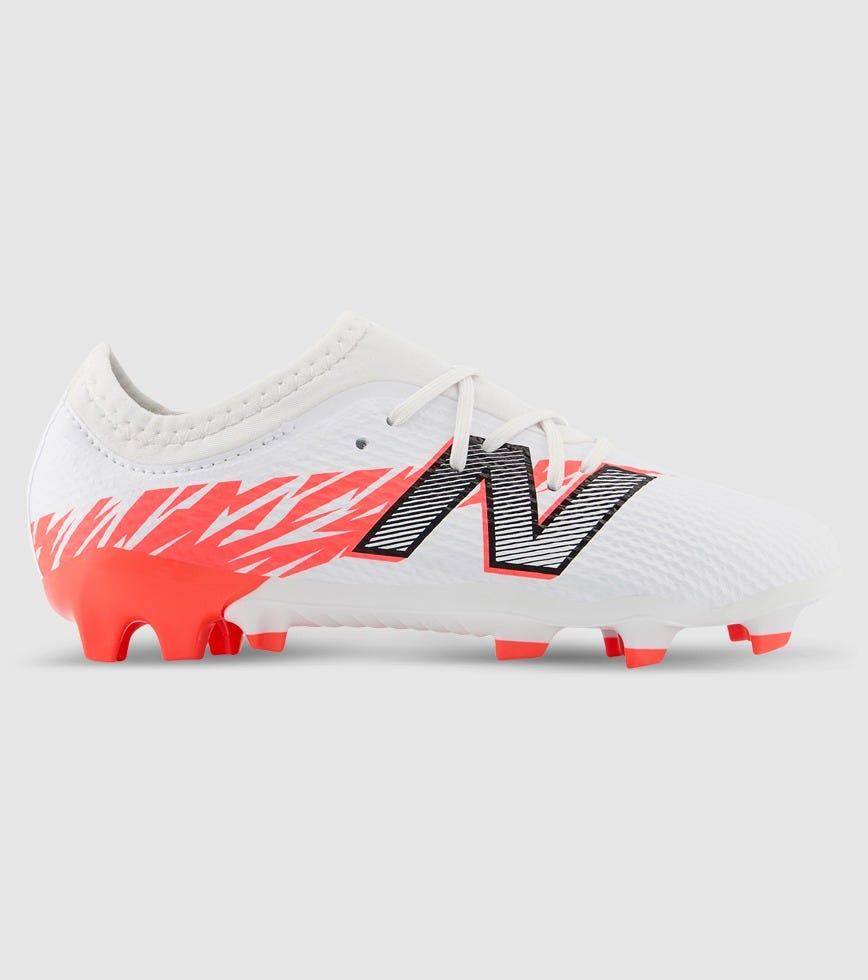NEW BALANCE FURON TEAM JNR V8 (FG) (GS) KIDS FOOTBALL BOOTS WHITE ...
