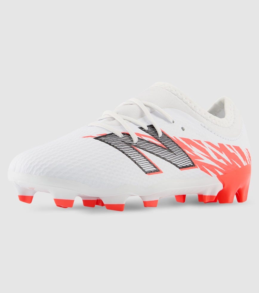 NEW BALANCE FURON TEAM JNR V8 (FG) (GS) KIDS FOOTBALL BOOTS WHITE ...