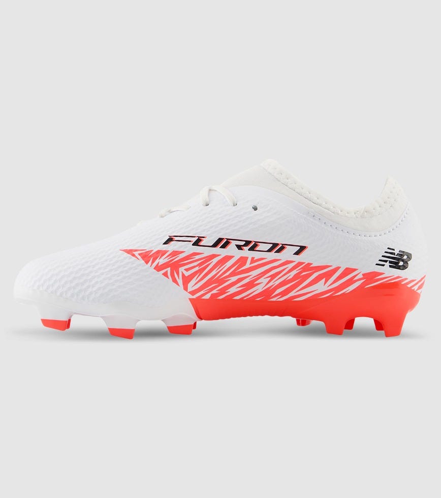 NEW BALANCE FURON TEAM JNR V8 (FG) (GS) KIDS FOOTBALL BOOTS WHITE ...