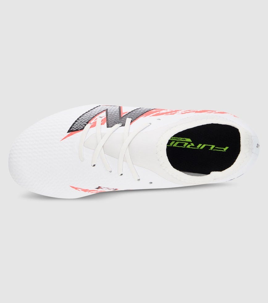 NEW BALANCE FURON TEAM JNR V8 (FG) (GS) KIDS FOOTBALL BOOTS WHITE ...