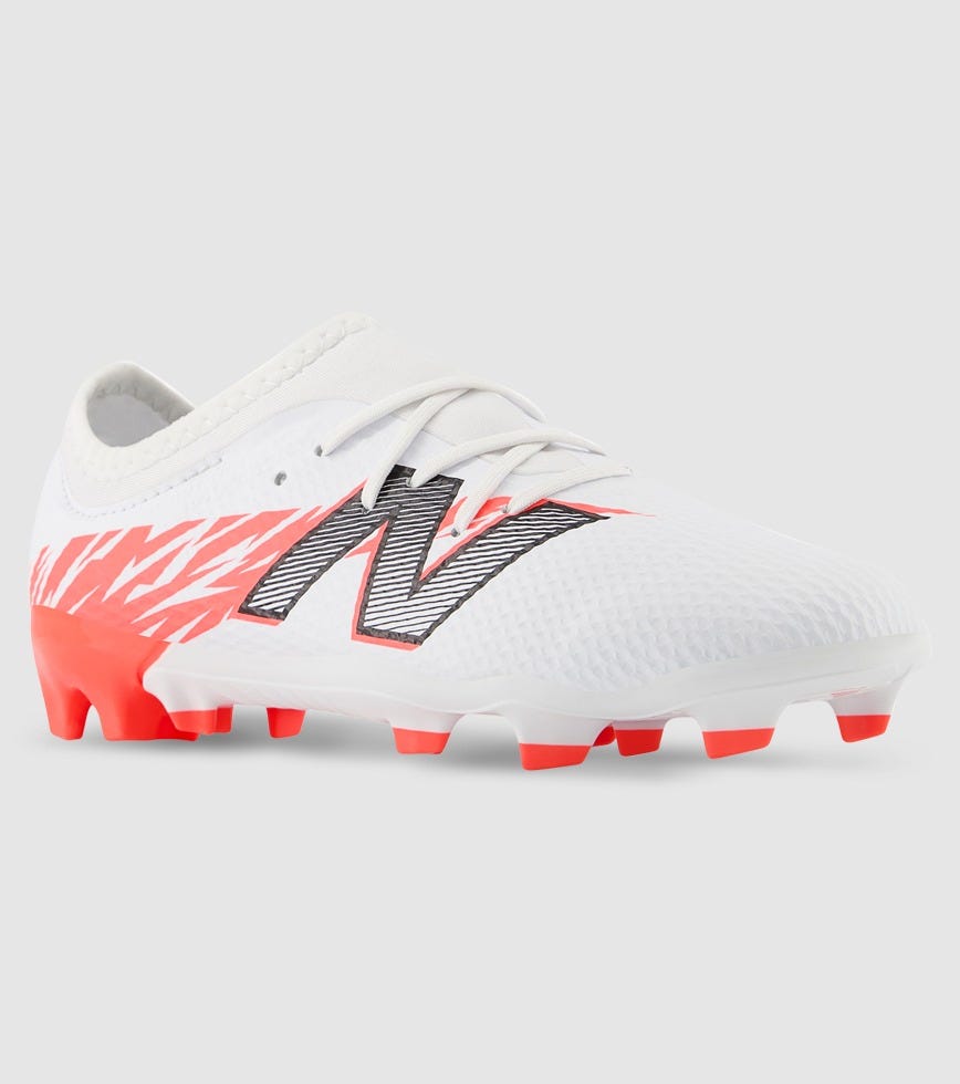 NEW BALANCE FURON TEAM JNR V8 (FG) (GS) KIDS FOOTBALL BOOTS WHITE ...