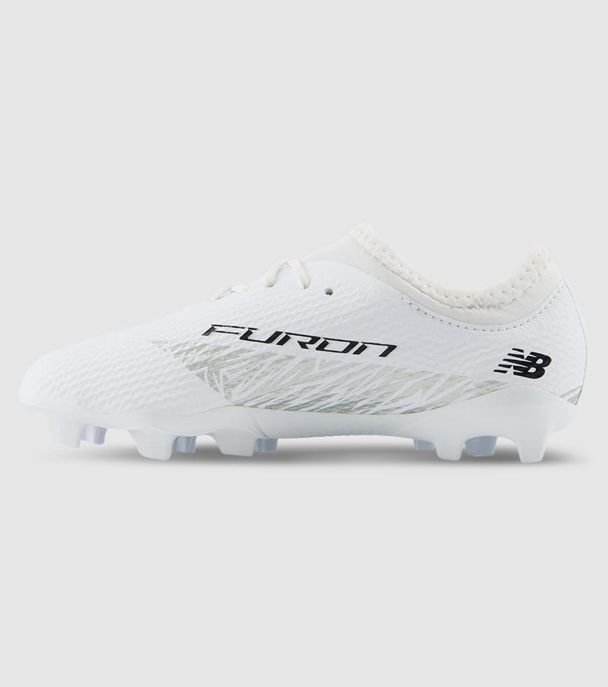 NEW BALANCE FURON TEAM JNR V8 KIDS WHITE GREY | The Athlete's Foot
