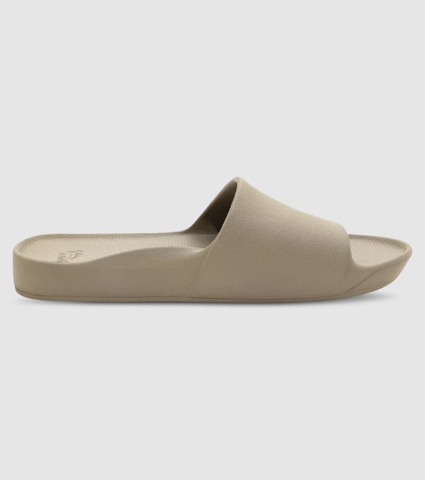 ARCHIES ARCH SUPPORT UNISEX SLIDES TAUPE | The Athlete's Foot