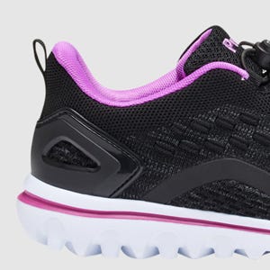 PROPET TRAVELACTIV AXIAL (D WIDE) WOMENS BLACK PURPLE | The Athlete's Foot
