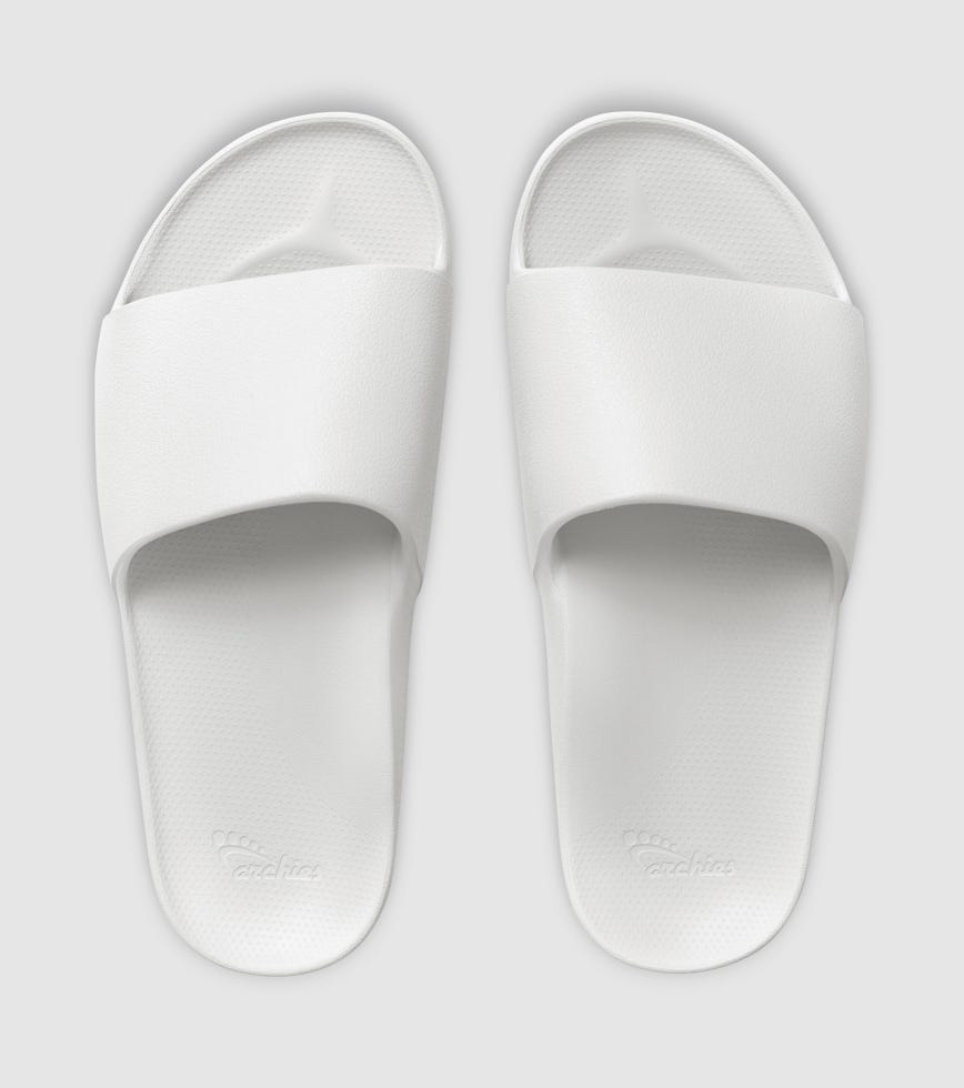 ARCHIES ARCH SUPPORT UNISEX SLIDES WHITE | The Athlete's Foot